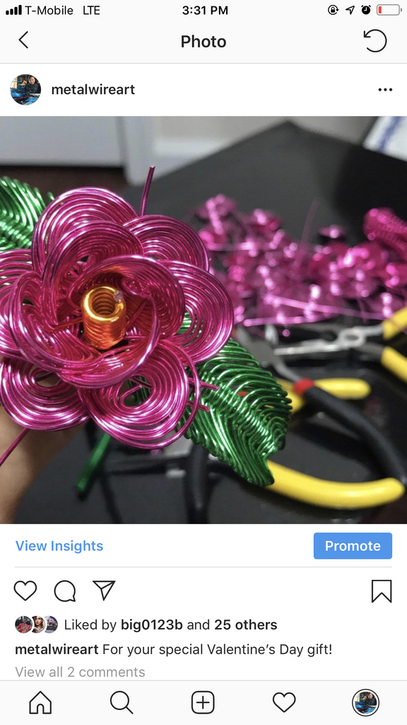 Rose – Metal Wire Art